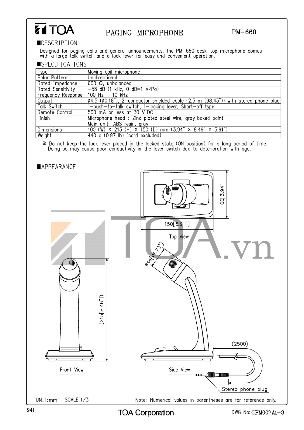 MICRO THONG BAO TOA PM 660, MICRO TOA PM 660, MICRO PM 660, TOA PM 660